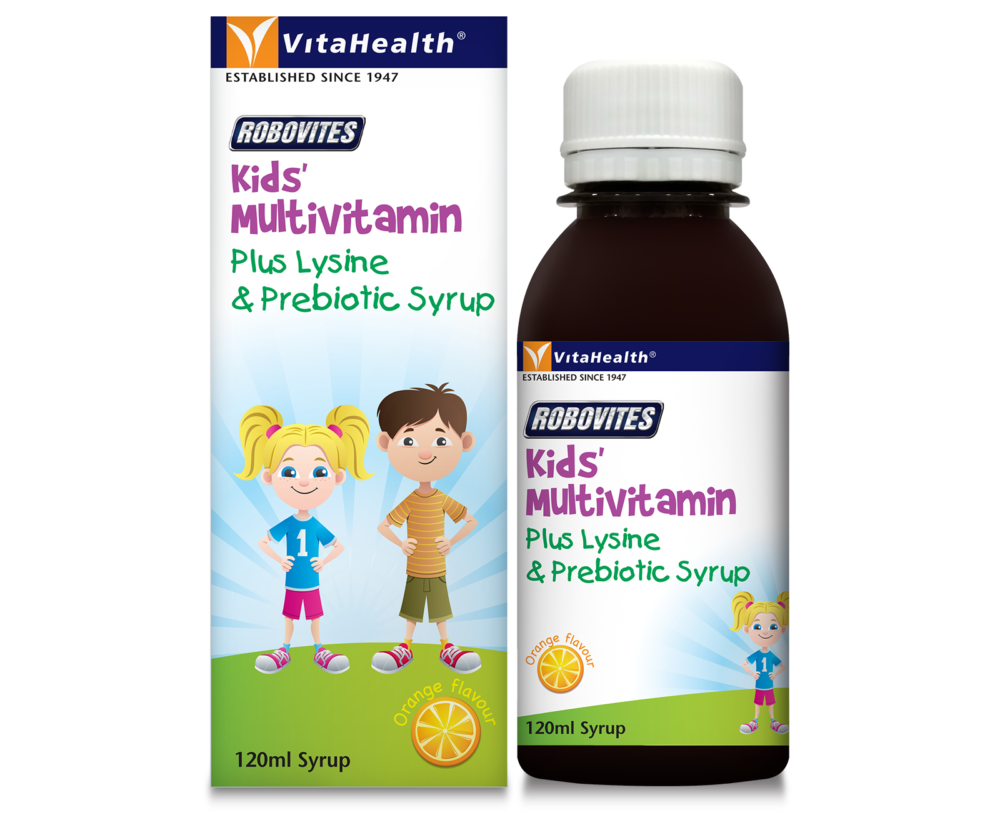 Robovites Kids’ Multivitamin Plus Lysine & Prebiotic Syrup | VitaHealth